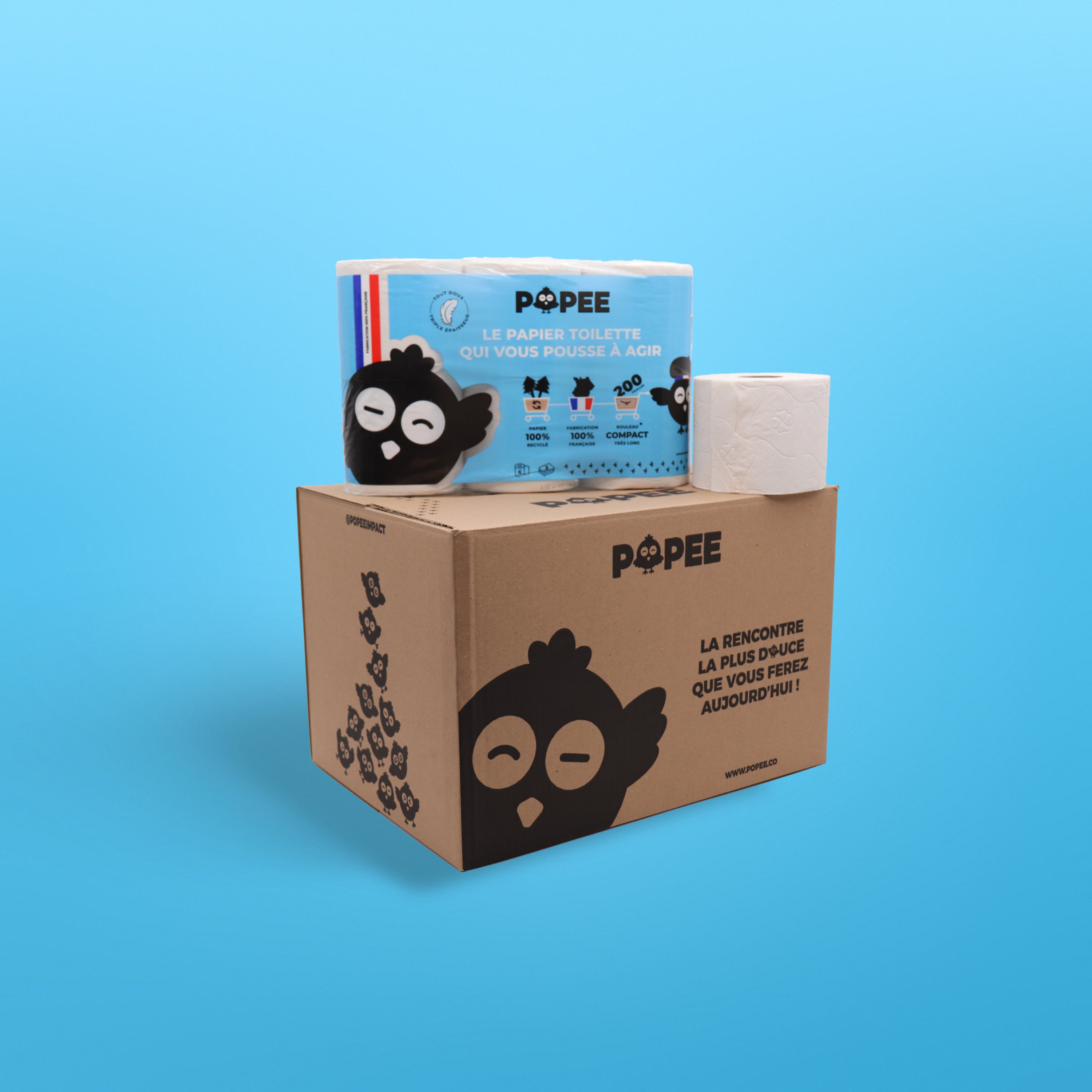 POPEE : Papier toilette triple épaisseur français, recyclé et sain – Popee